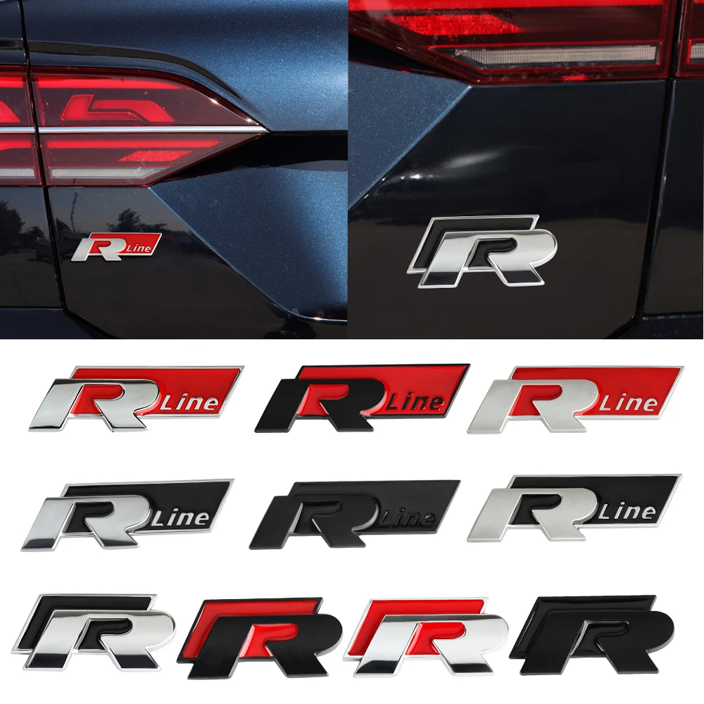 1pcs-Car-Front-Rear-Tail-Trunk-Bumper-R-R-line-Emblem-Decoration ...