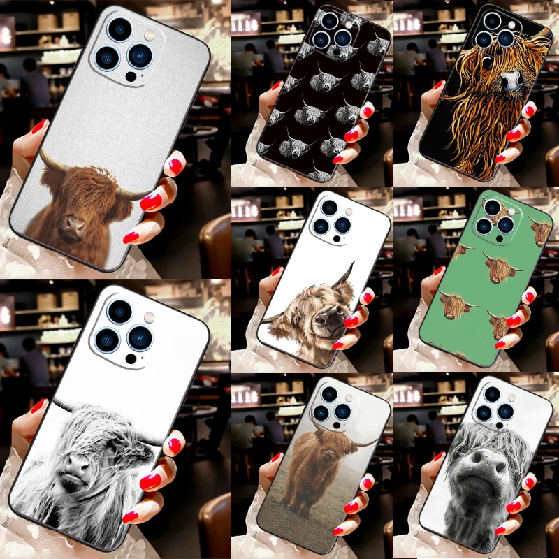 Highland Cows Phone Case For Iphone 14 11 12 13 Pro Max 13 Mini X Xr Xs ...