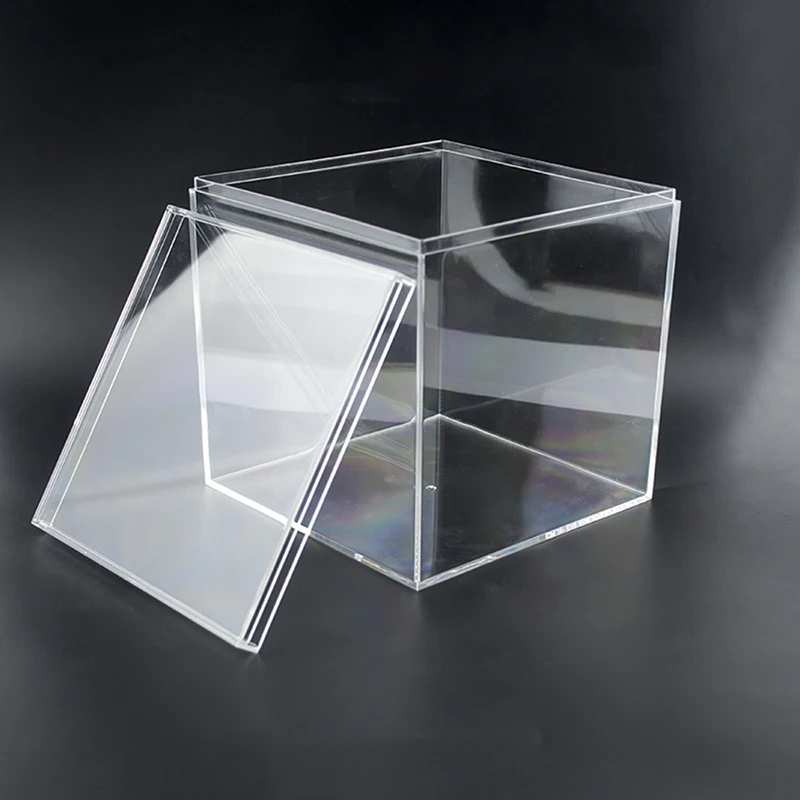 1Pc Transparent Acrylic Boxes With Cover Plastic Organizer Small Gift ...