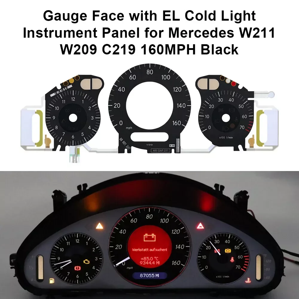 Gauge-Face-Panel-With-EL-COLD-Light-Layer-for-Mercedes-W211-W209-C219 ...
