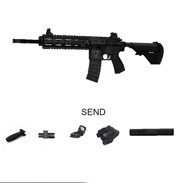 1:1 HK416 Assault Rifle Gun 3D Paper Model DIY Papercraft Handmade Toy