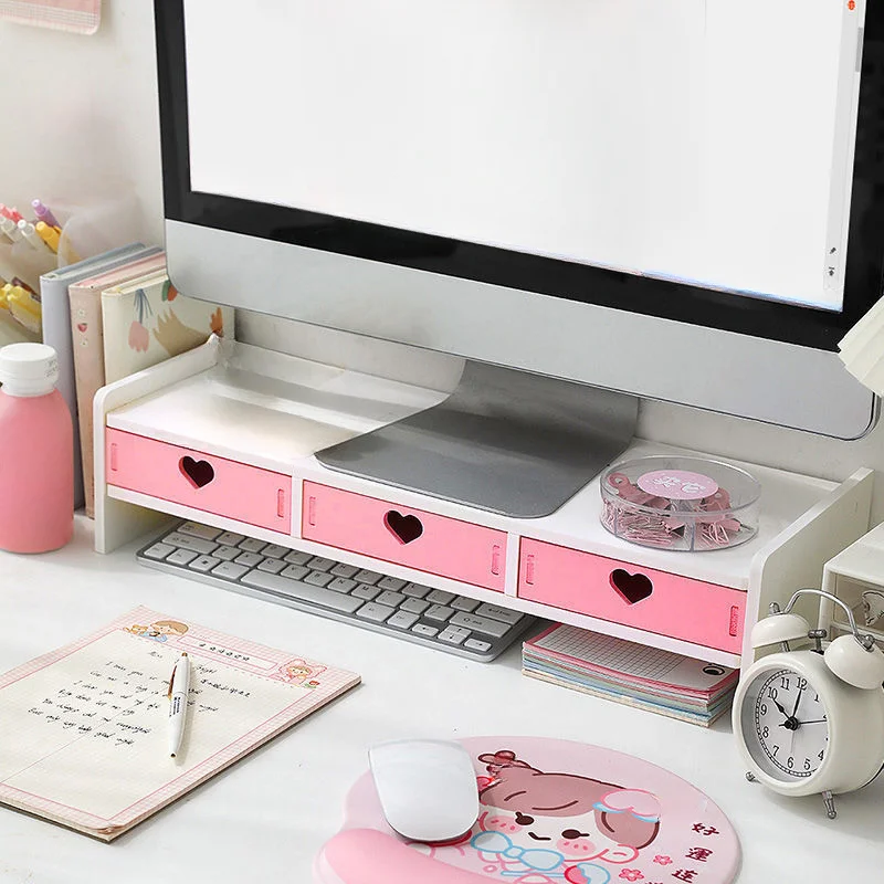 Girl-Storage-Rack-Storage-Desk-Computer-Stationery-Supplies-Kawaii ...