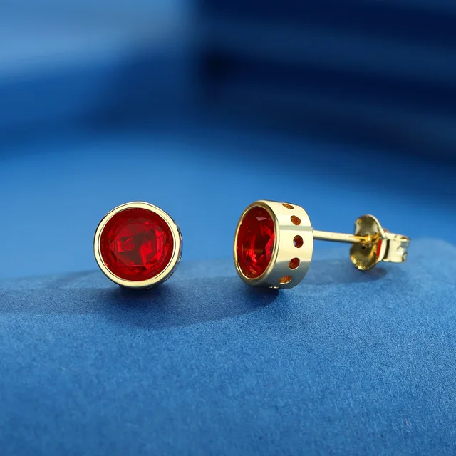 Red Diamond Earrings For Men