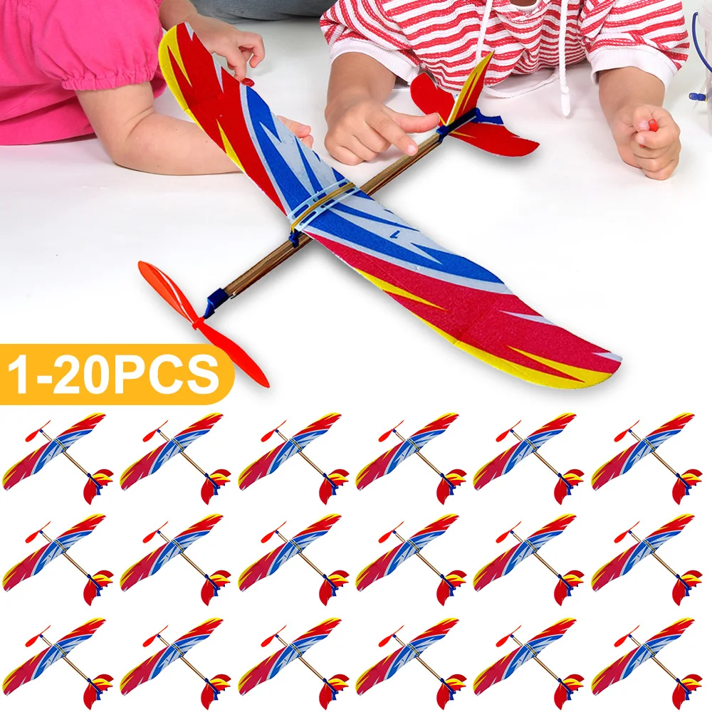 1-20PCS-DIY-Hand-Throw-Flying-Planes-Elastic-Rubber-Band-Powered-Flying ...