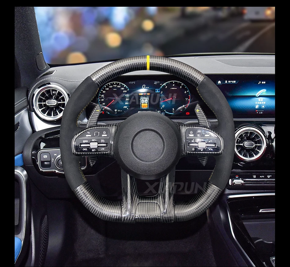 ステアリングホイール メルセデス AMG C63 W212 W205 W204 W213 2012-2022 カスタムレーシングステアリング ...