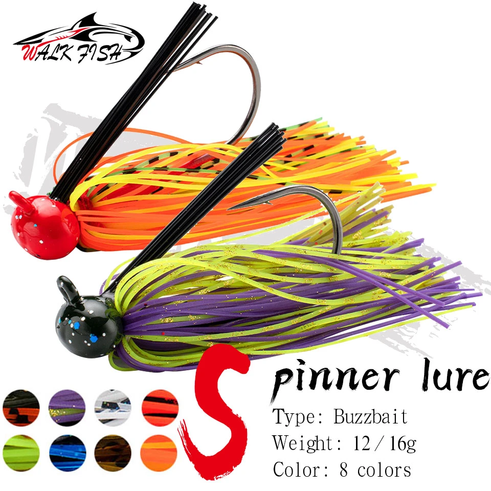 WALK FISH 12G&16G spinner bait weedless jig Bass jig Chatter bait ...