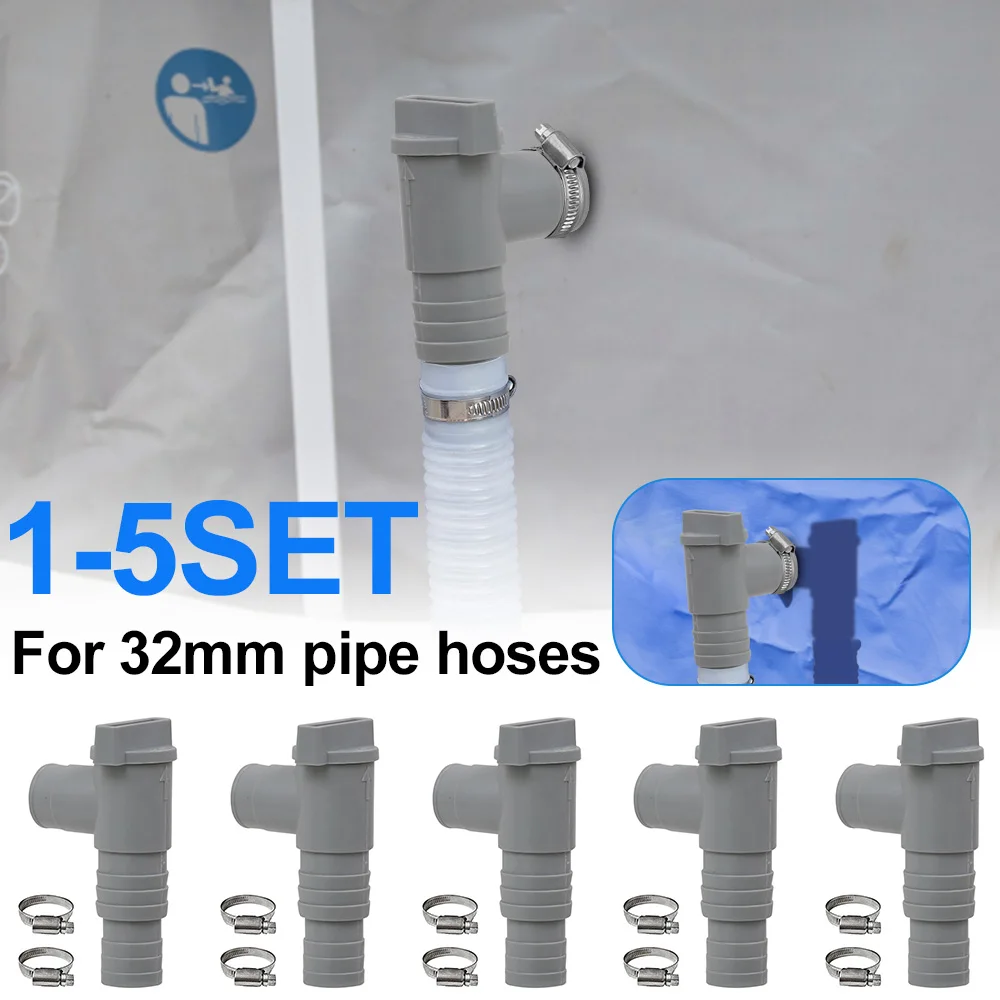 1-5set-PVC-Pool-Filter-Pump-Adapter-for-32mm-Pipe-Hoses-Connector-Part ...
