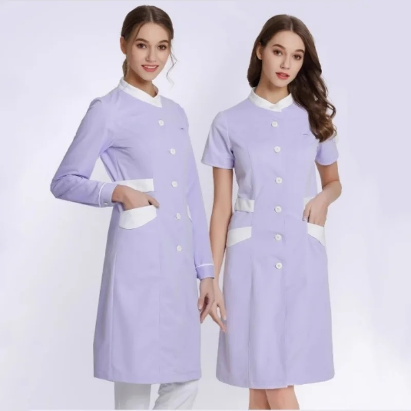 Purple-Nurse-uniform-beauty-salon-work-uniform-long-sleeved-womens ...