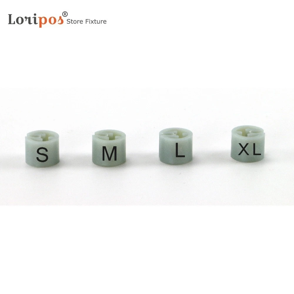 100pcs Plastic Hanger Size Markers Printing S M L XL 2XL, Round Cube ...