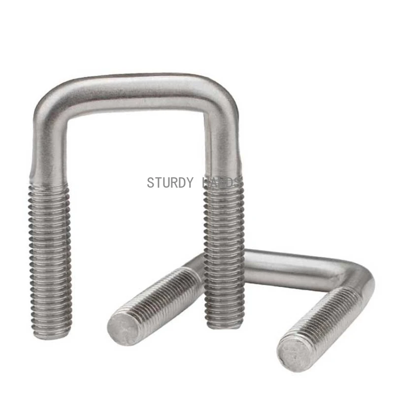 1 M6 M8 M10 304 stainless steel U-bolt right angle square clamp screw ...