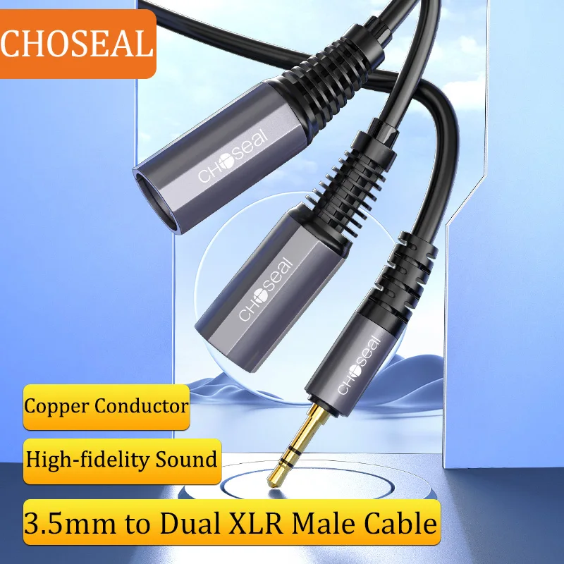 CHOSEAL-3-5mm-to-XLR-Splitter-Audio-Cable-TRS-Stereo-Male-to-2XLR-Male ...