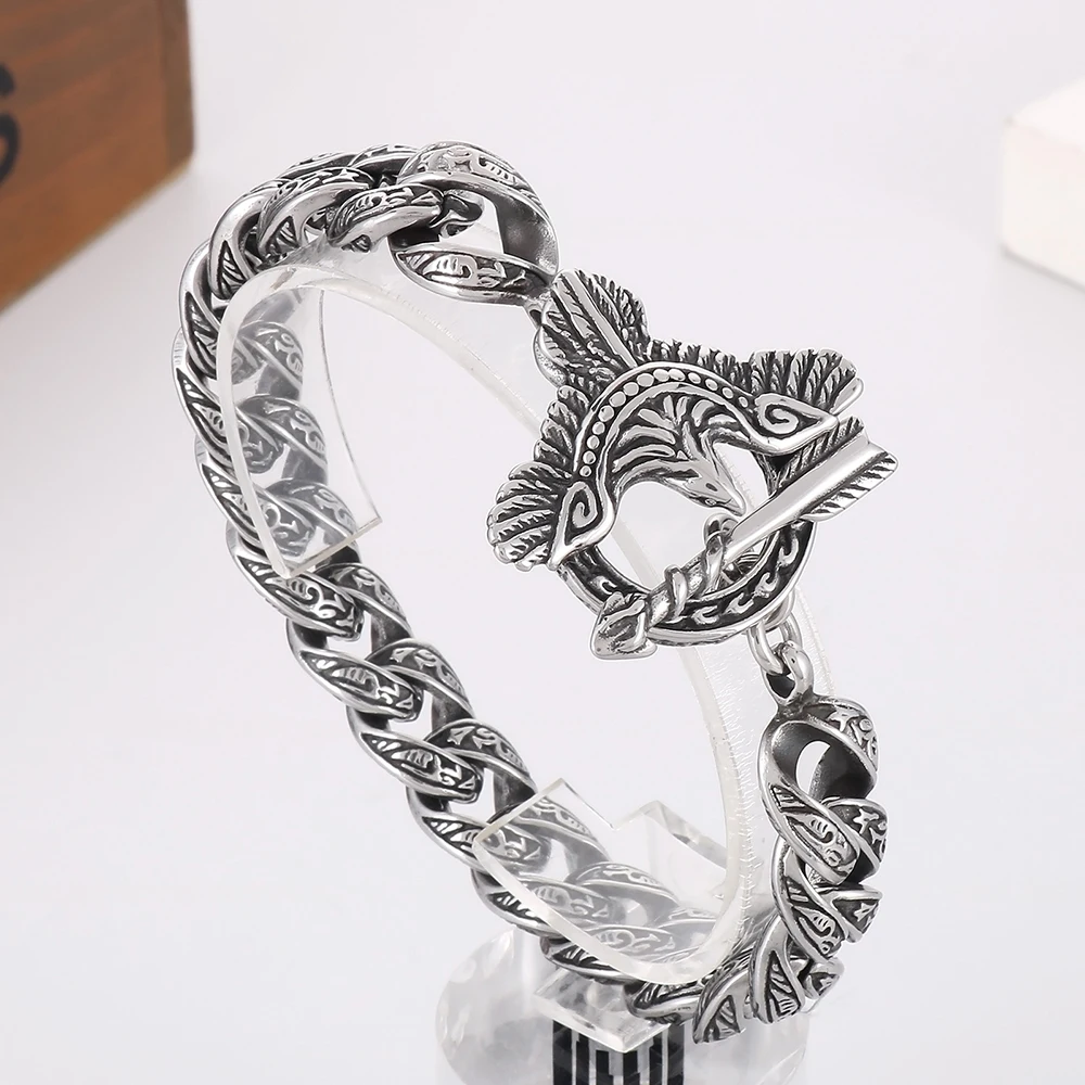 Creative-Vintage-Stainless-Steel-Eagle-Head-Bracelet-For-Men-Women ...