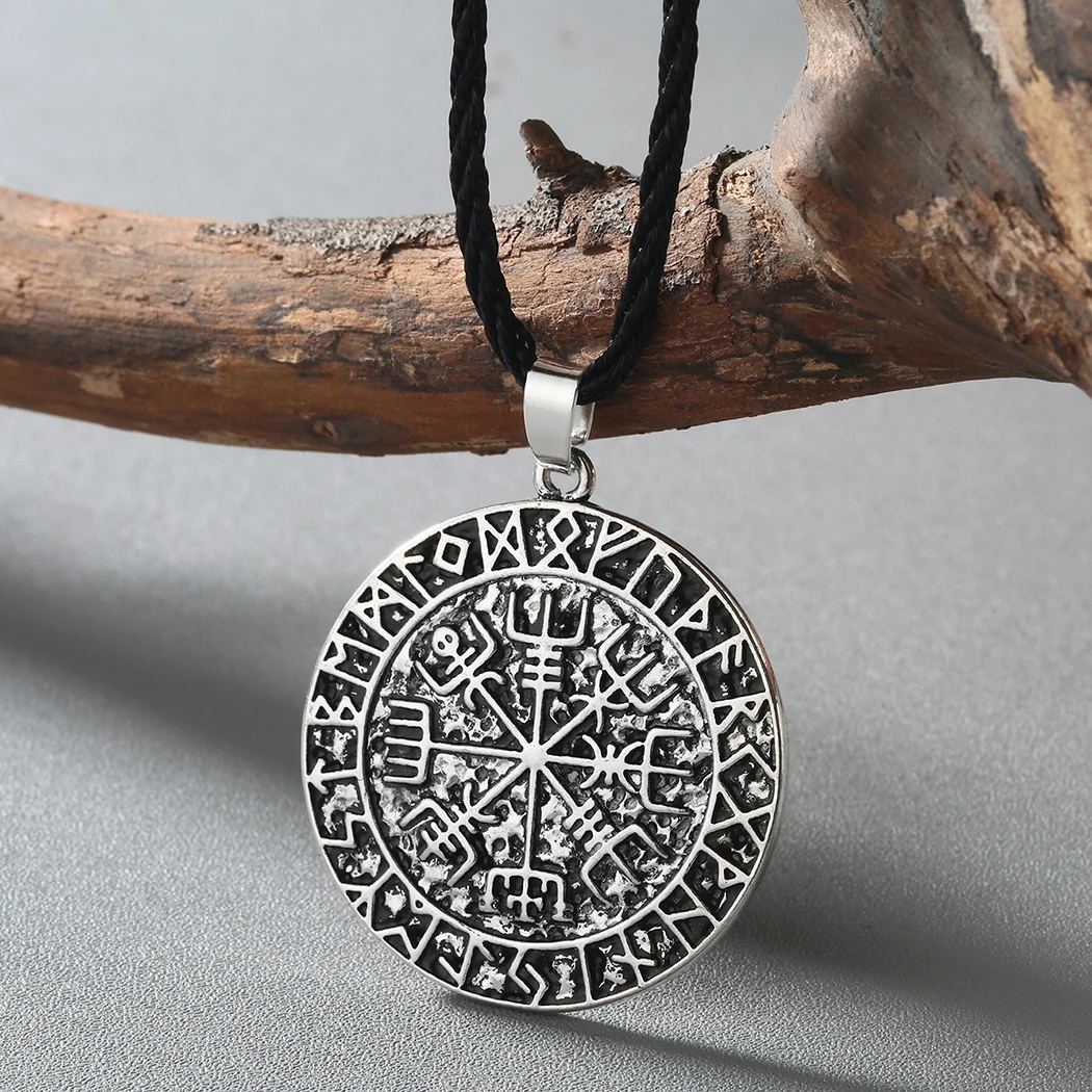 Men-s-Punk-Viking-Compass-Necklace-Nordic-Rune-Scandinavian-Protection ...