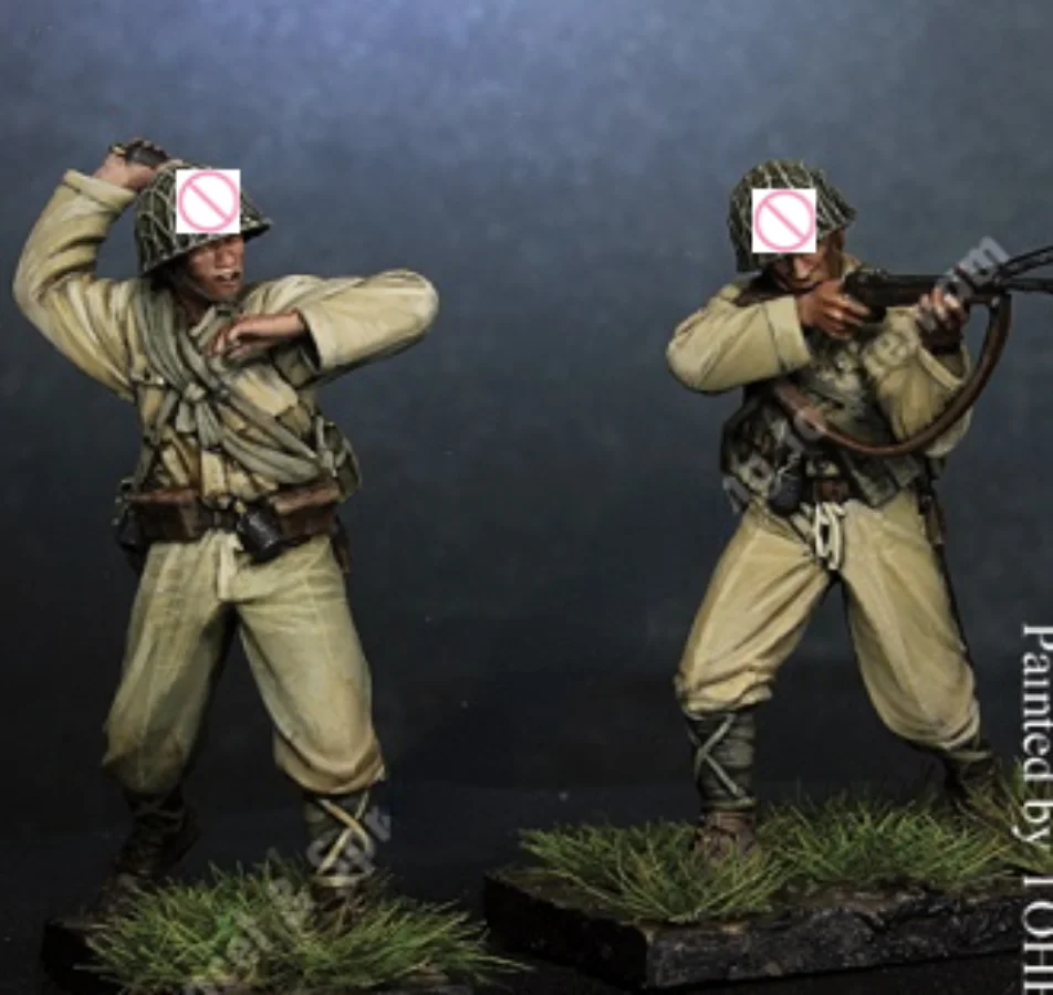 1/35 Scale Resin Figure Model Kit 2 Infantry 2 Personal Scene Layout ...