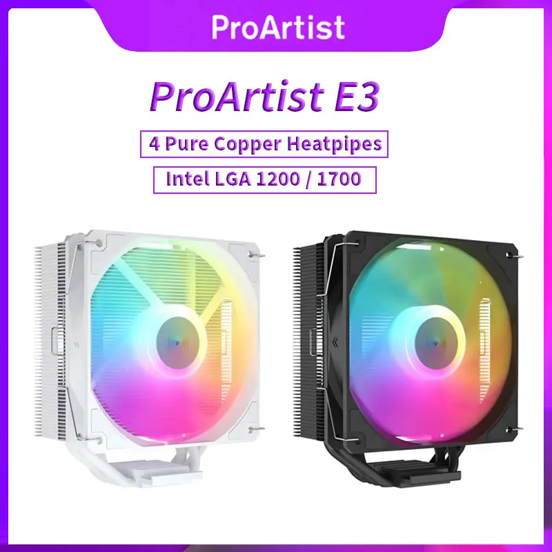 Proartist e3 cpu ventilador de refrigeração 3pin 4 tubos de calor cpu ...