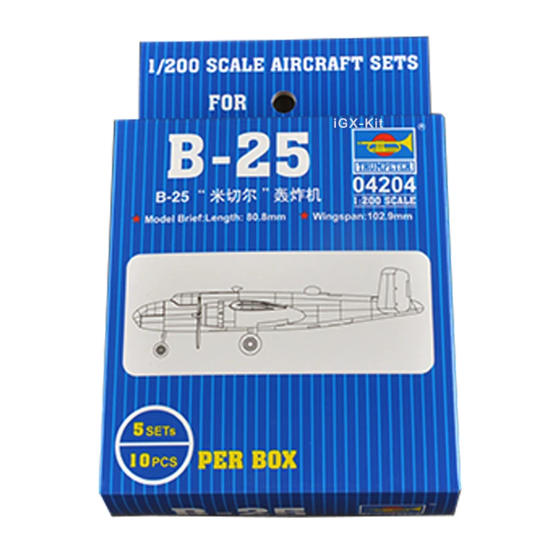 트럼펫 04204 1:200 스케일 B25 B 25 미첼 폭격기 비행기, 항공 모함 장난감, 군사 플라스틱 조립 모델 빌딩 키트 ...