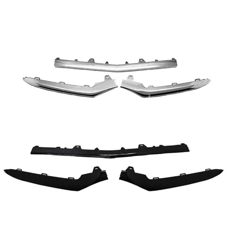 3Pcs-Chrome-Front-Bumper-Moulding-Lip-Trim-Strip-For-Benz-E-Class-W212 ...