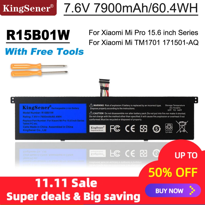 Kingsener R15b01w New Laptop Battery For Xiaomi Pro 15.6" Series ...