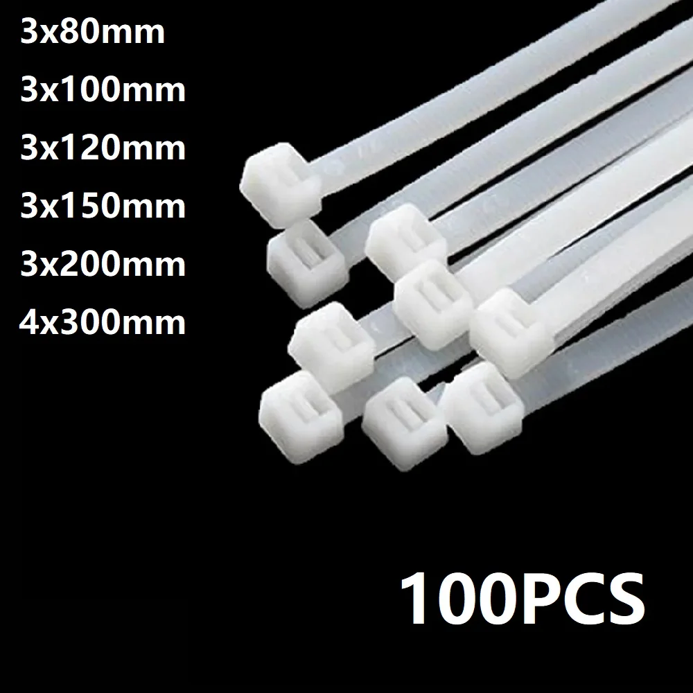 100Pcs-White-Self-locking-Nylon-Industrial-Cable-Tie1-99mmx80-100-120 ...