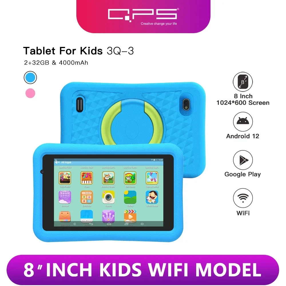 QPS 8" Kid Tablet Android12 2GB 32GB Quad Core WIFI Google Play ...