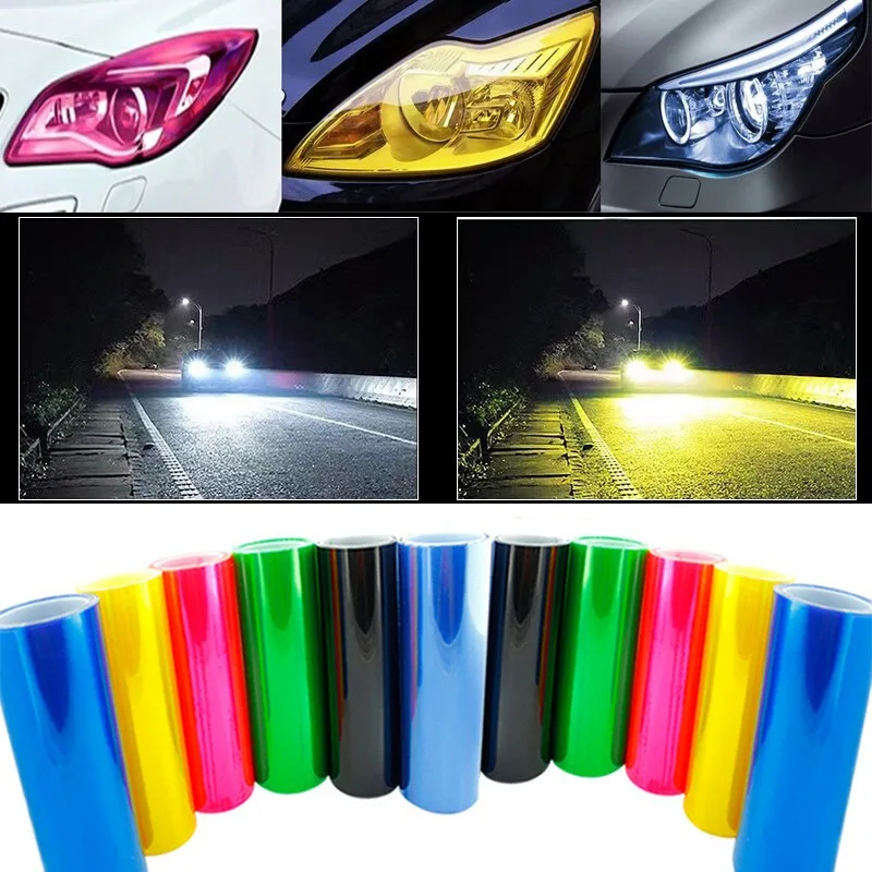 30x60cm-PVC-Car-Headlight-Lamp-Film-Fog-Lamp-Taillight-Sticker-Vinyl ...