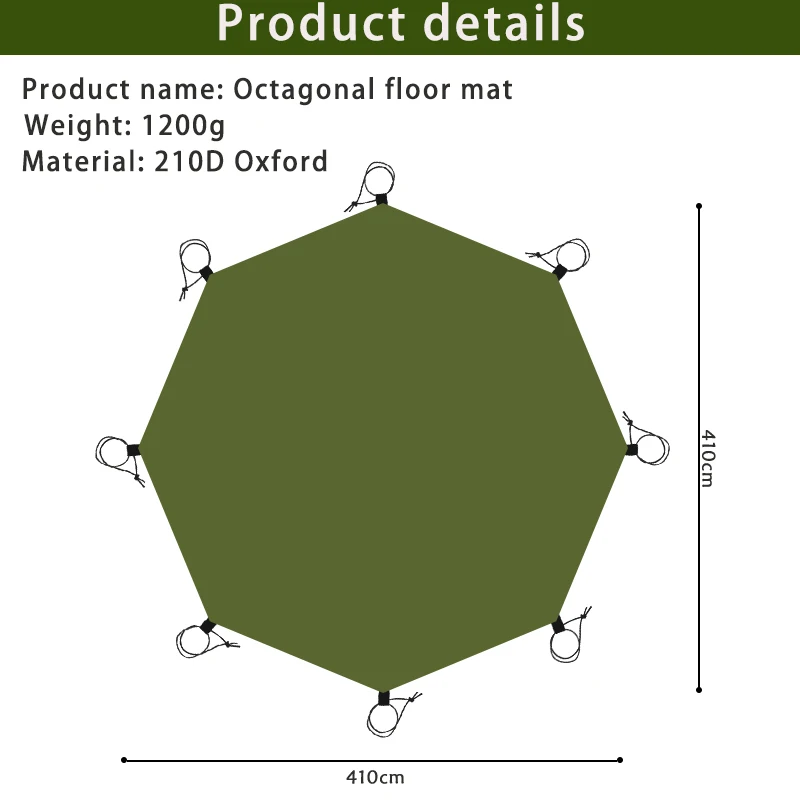 Outdoor-Large-Camping-Mat-Octagonal-Floor-Mat-Wear-Resistant-Oxford ...