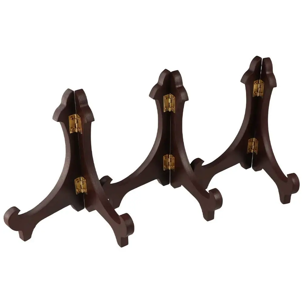 1Pcs Wooden Adjustable Storage Bracket Home Decor Foldable Plate Rack ...