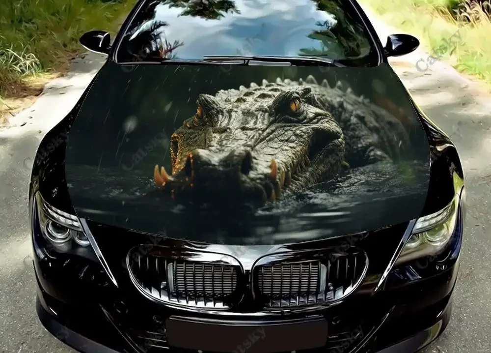 Crocodile-in-The-Swamp-Car-Hood-Vinyl-Stickers-Wrap-Vinyl-Film-Engine ...
