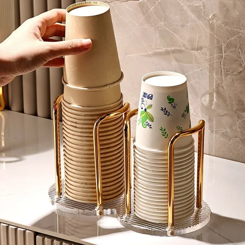 Luxury-Disposable-Cup-Storage-Holder-Water-Tea-Cups-Dispenser-Rack ...