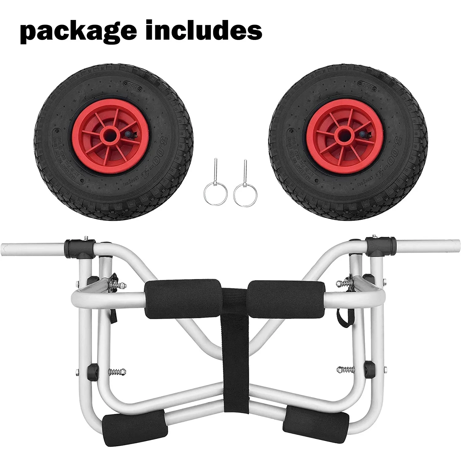 Portable Easy Storage Foldable Kayak Trolley with Airless Tires Kayak ...