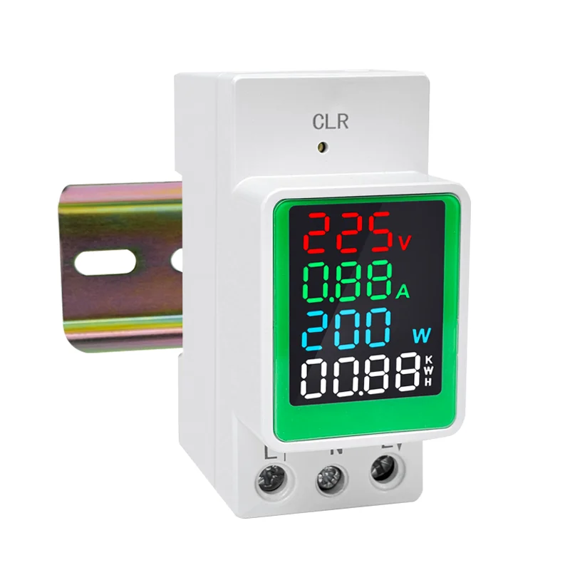 din rail AC monitor 110V 220V 100A Voltage Current Power KWH Electric ...