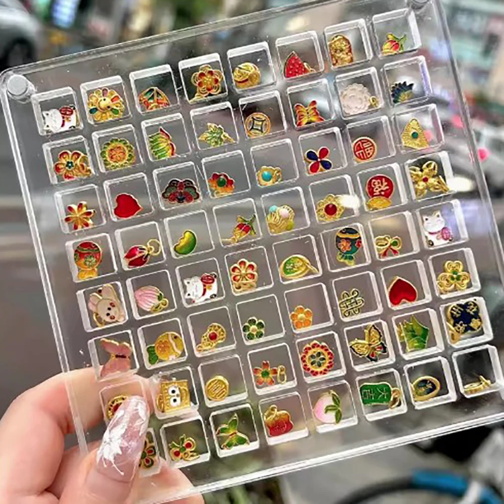 Clear-Nail-Rhinestone-Storage-Box-Tiny-Grids-Nail-Art-Crystal-Diamond ...
