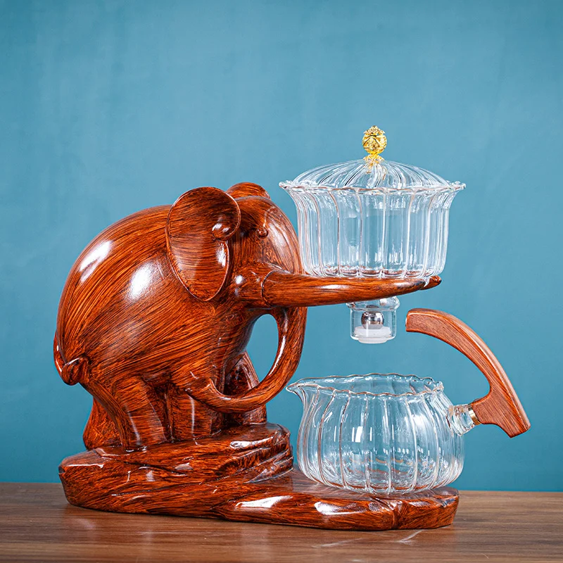 Heat-resistant-Glass-Teapot-With-Base-Creative-Tea-Set-Elephant-Shape ...