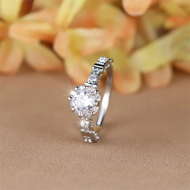 Luxury-Female-White-Crystal-Ring-Charm-Silver-Color-Wedding-Rings-For ...