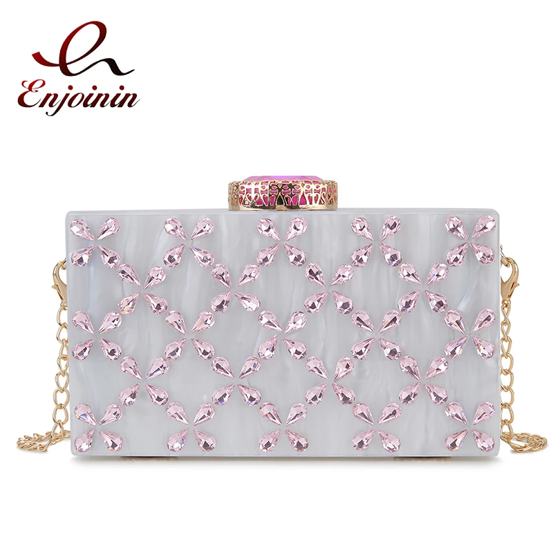 Diamond Acrylic Box Evening Clutch Bags For Women Luxury Wedding Purses ...