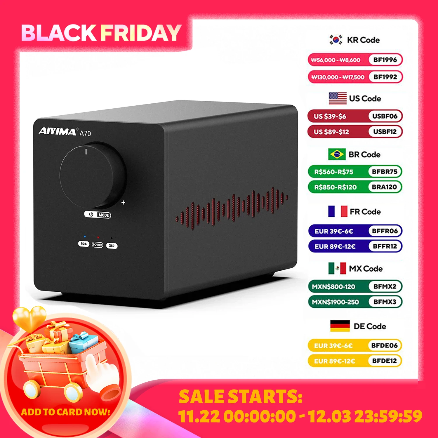 AIYIMA A70 TPA3255 PFFB Stereo Power Amplifier 300Wx2 za $116.44 / ~474zł - LowcyChin.pl