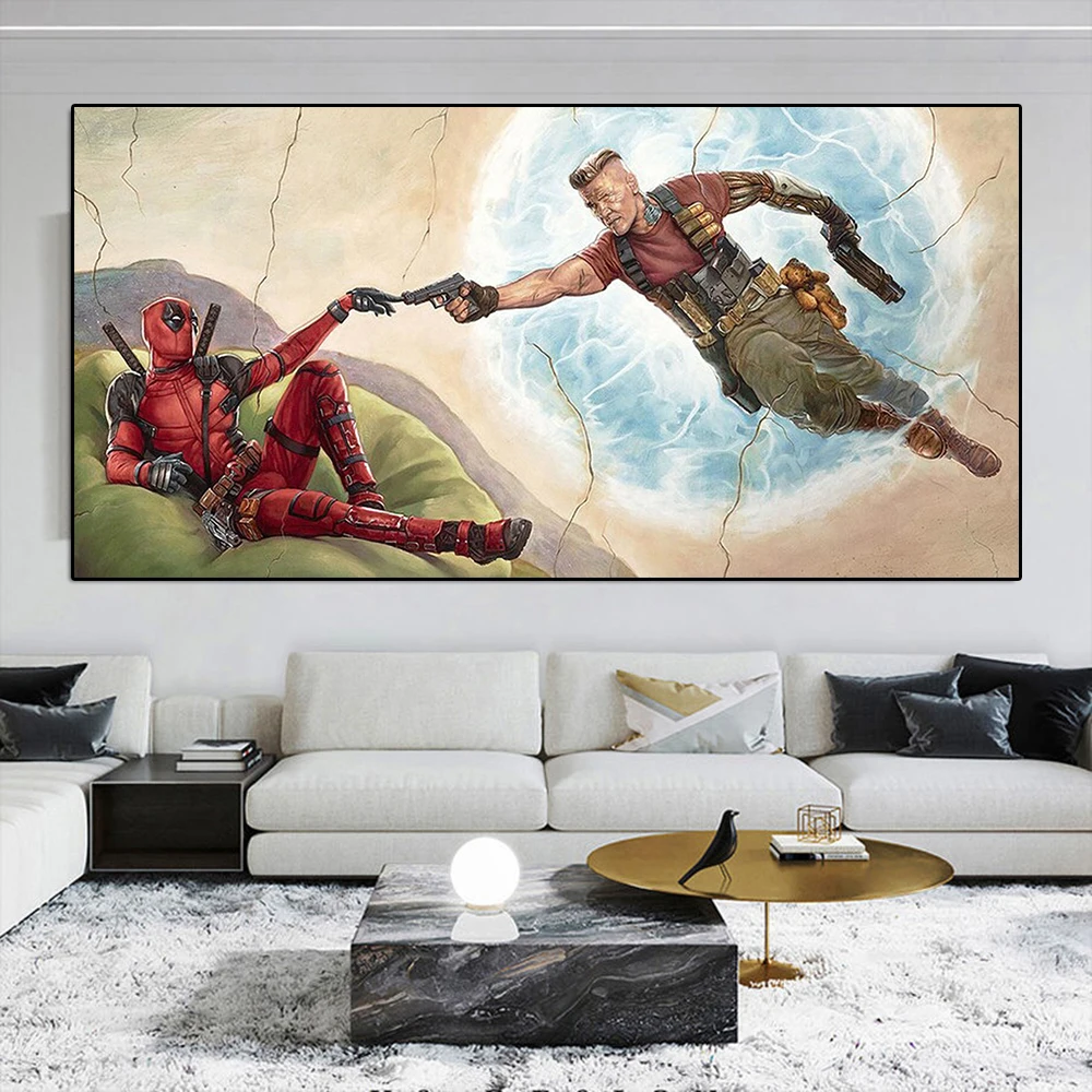 Canvas Living Room Decor | Deadpool Painting | Deadpool Picture ...
