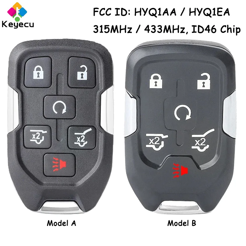 KEYECU Smart Remote Control Car Key With 6 Buttons for GMC Yukon Yukon ...