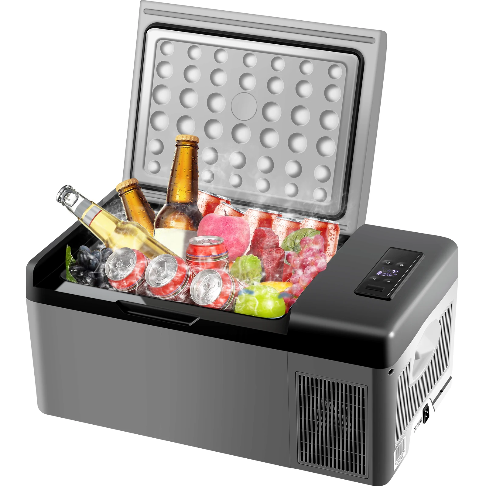 VEVOR-15L-Mini-Car-Fridge-Refrigerator-Freezer-12V-24V-DC-110-240V-AC ...