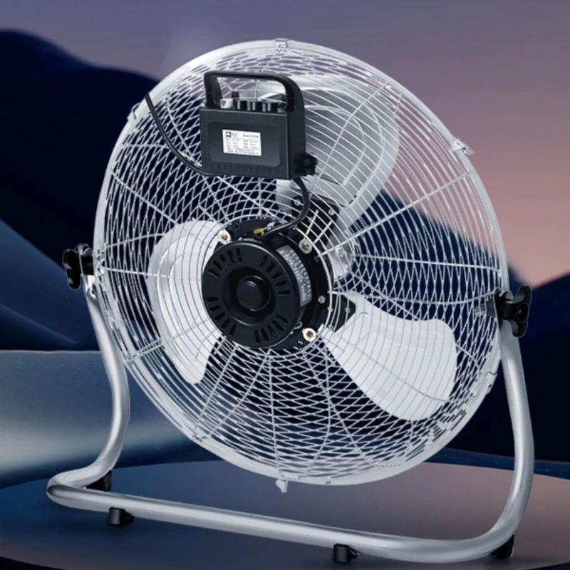 Commercial-Grade 360° Oscillating Pedestal Fan with Wide-Angle Airflow ...