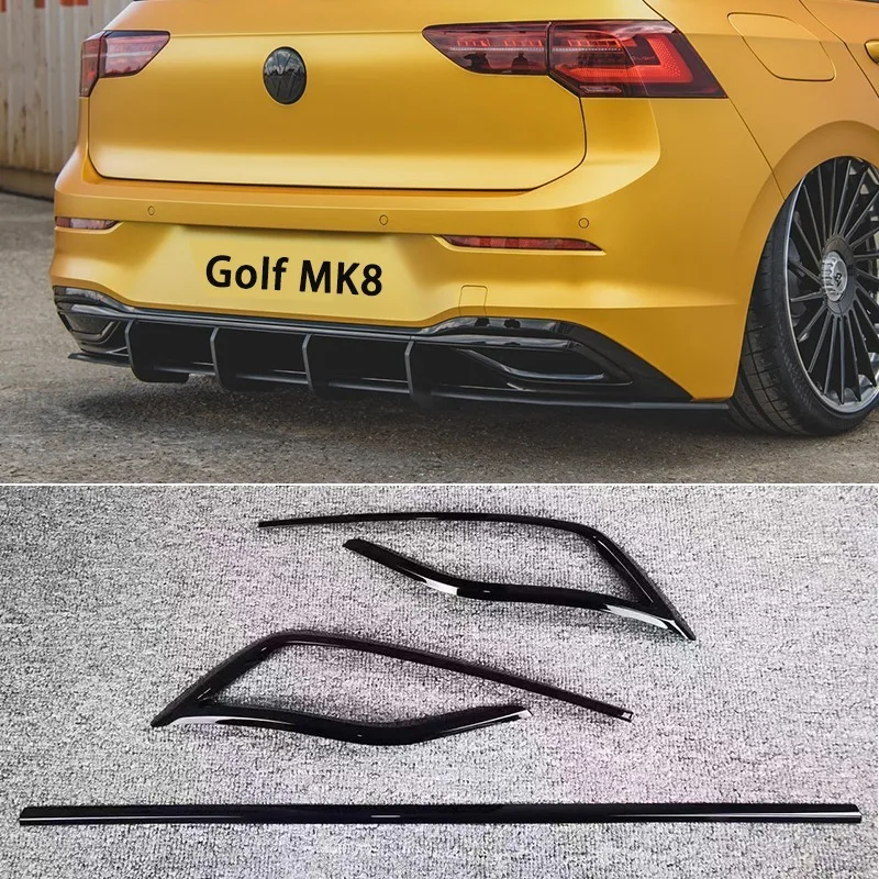 For-VW-Golf-8-MK8-TDI-TSI-GTE-Car-Rear-Bumper-Diffuser-Lip-Spoiler-Air ...