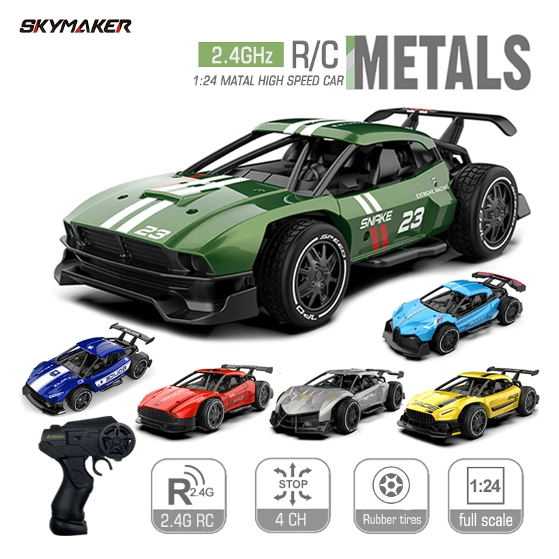 Rc Car 1/24 Metal Car Toy 2.4g High Speed 4ch Remote Control Mini Scale ...
