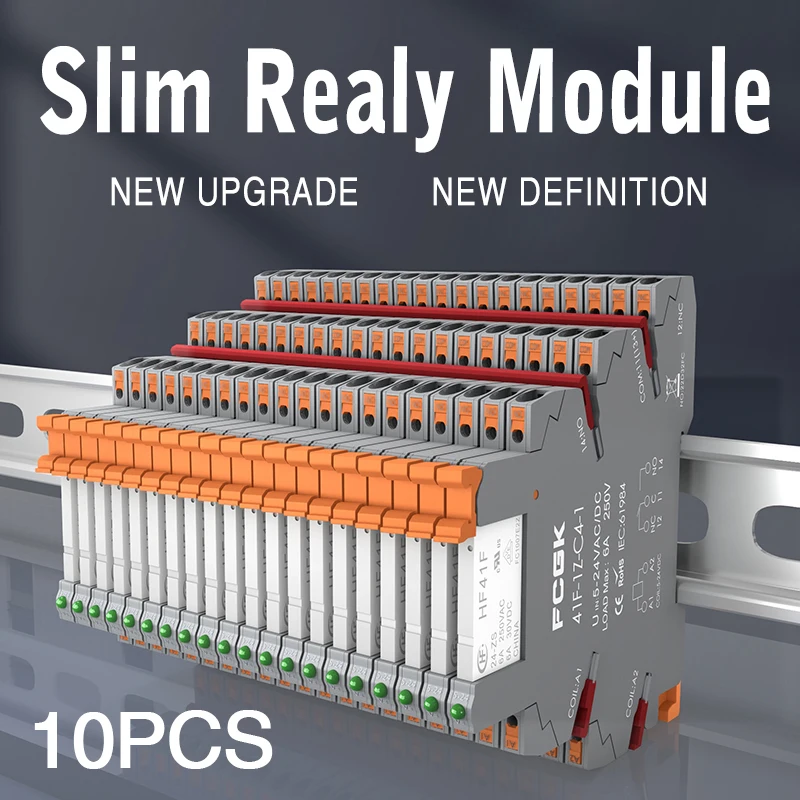 10PCS-Din-Rail-Slim-Relay-Module-41F-1Z-C4-1-Integrated-PCB-Mount-With-Relay-Holder.jpg