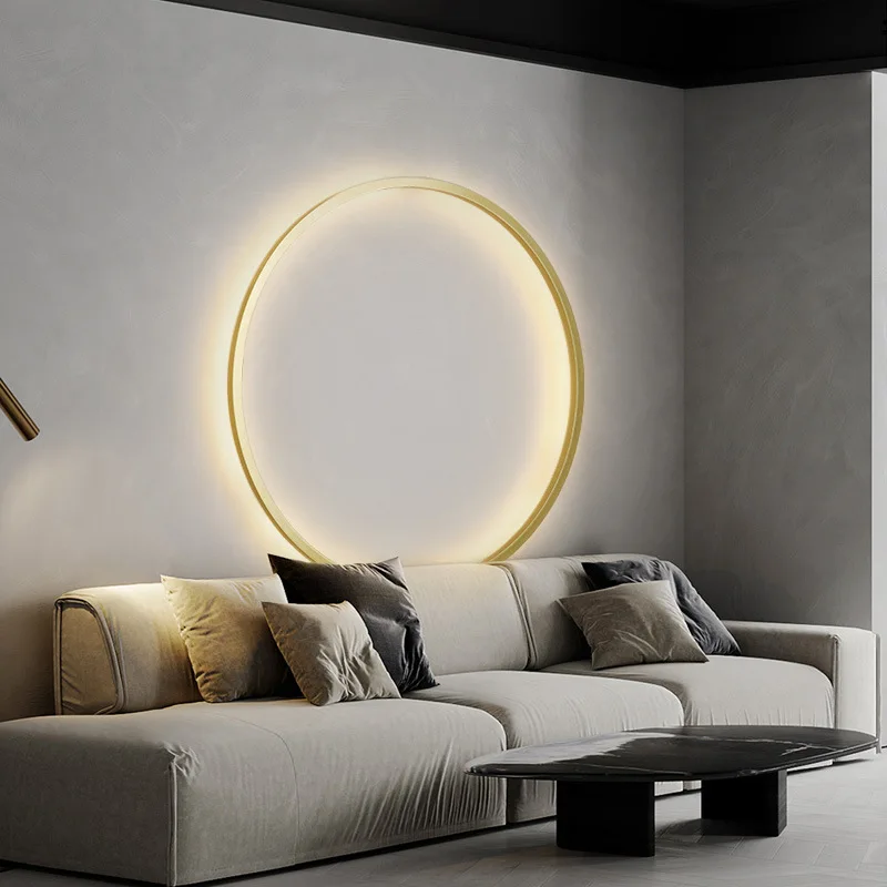 Circle Round Background Decor Wall Lamps Living Room Bedroom Wall Lights Aisle Corridor Wall ...