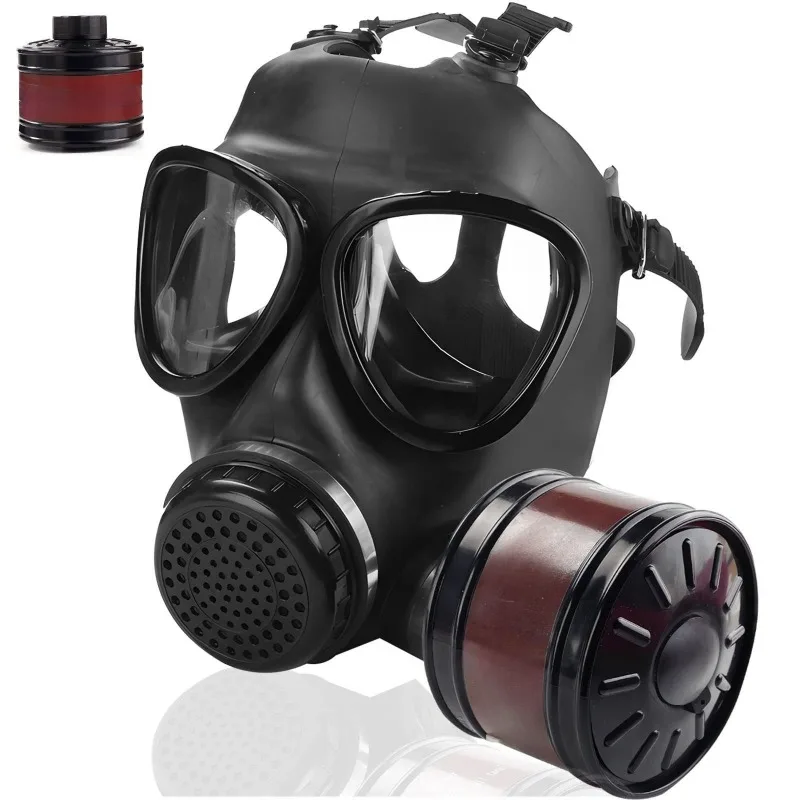 Type 87 Full Face Gas Mask, Rubber Chemical Protection Mask with Smoke ...