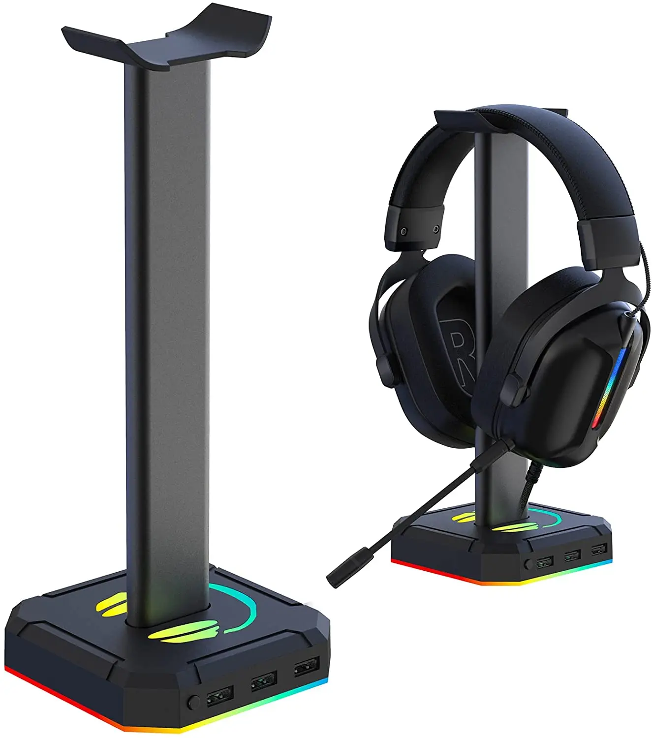 BIGONE Headphone Stand Gaming Headset Holder with RGB Light, Stand for ...