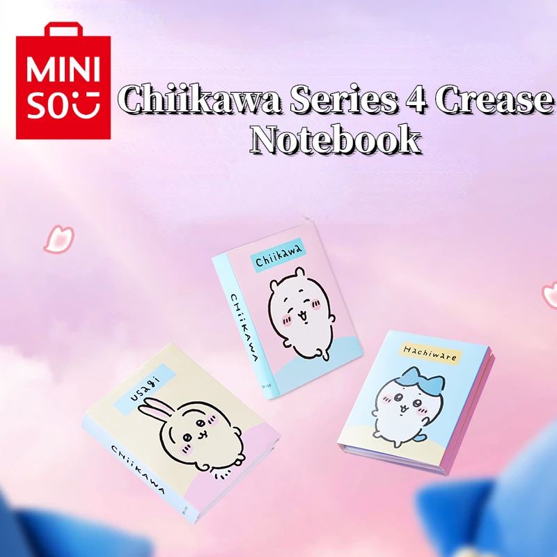MINISO-Cartoon-Animation-Chiikawa-Series-4-Crease-Notebook-Cute-Usagi ...