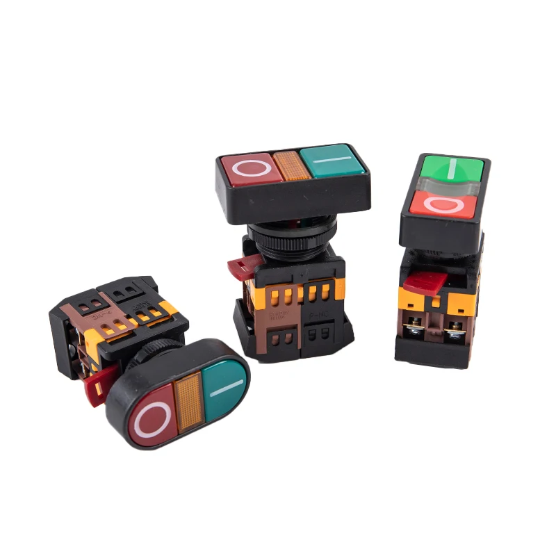 Double Push 22/30mm Double Button Two-position Reset Button Switch With ...