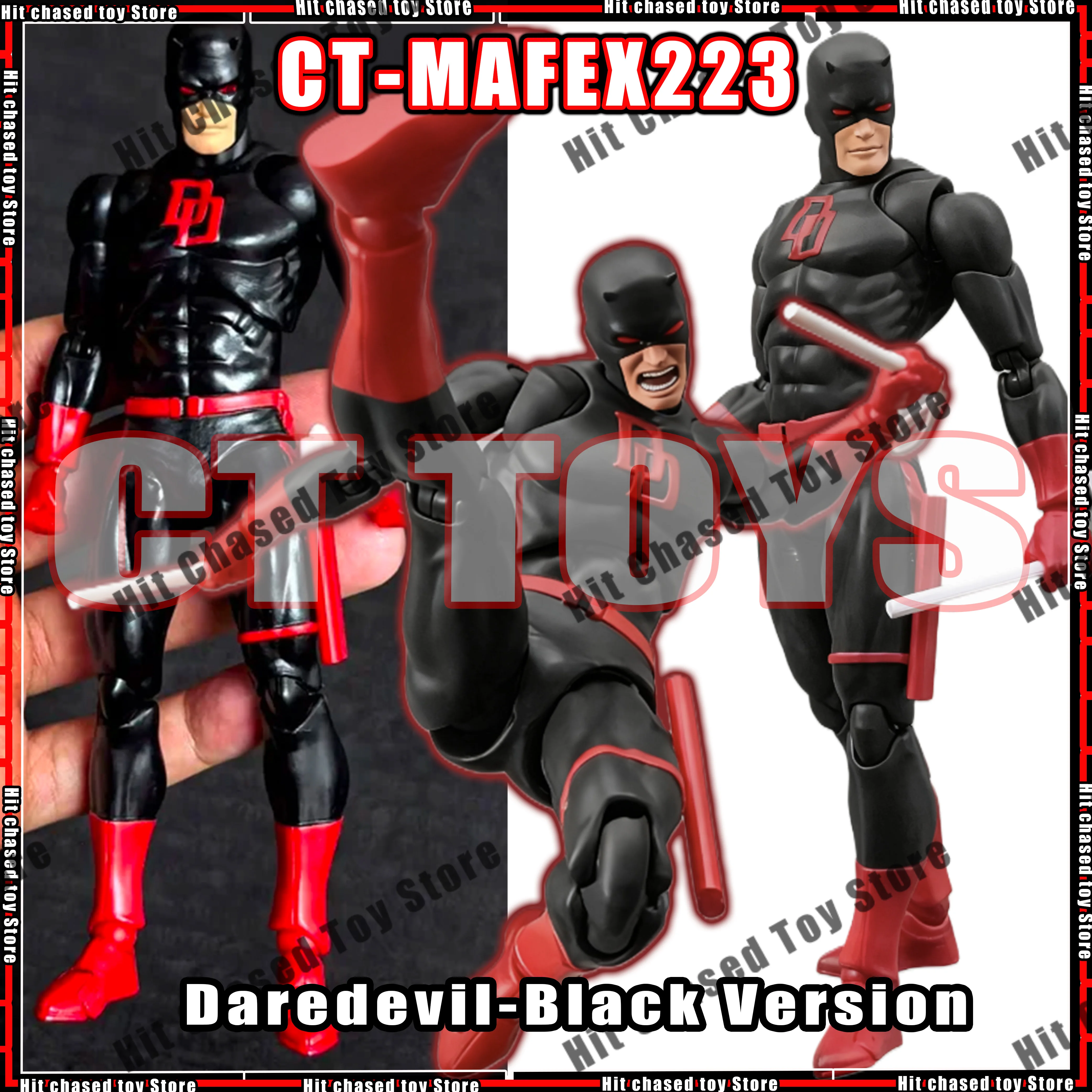 New Ct Toys Daredevil Figure Mafex 223 Black Version SHF Anime Action ...