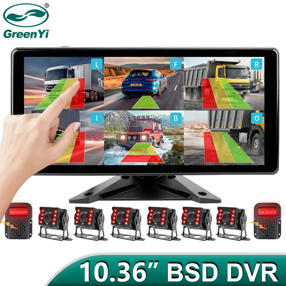 GreenYi-10-36-6CH-Touch-Screen-Smart-Blind-Zone-Radar-BSD-Alarm-DVR ...